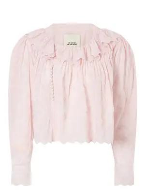 Isabel Marant Zelly Embroidered Blouse Pink