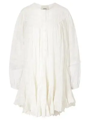 Isabel Marant Zame Ruffled Embroidered Mini Dress - White