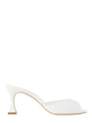 Manolo Blahnik Jadarona 70 Leather Mules - White