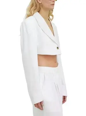 HERSKIND Single-breasted Crop Jacket - White