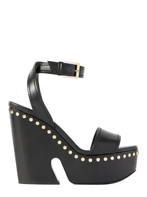 Givenchy Studded Leather Platform Sandals - Black