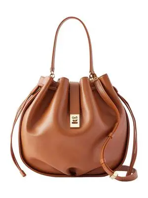 FERRAGAMO Hug Leather Shoulder Bag Brick