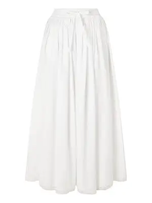 Dolce & Gabbana Pleated Cotton-blend Maxi Skirt - White