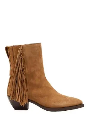 ALLSAINTS Bazely Fringe Boots - Tan