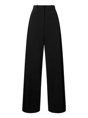 COURREGES Heritage Crepe Wide-leg Pants - Black