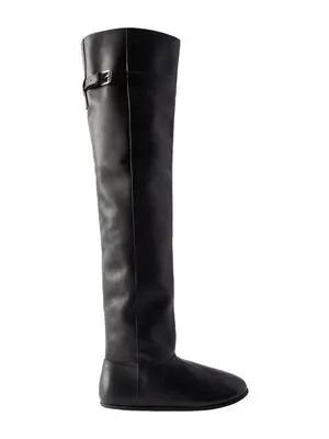 CHRISTEN Santiago Leather Knee Boots - Black