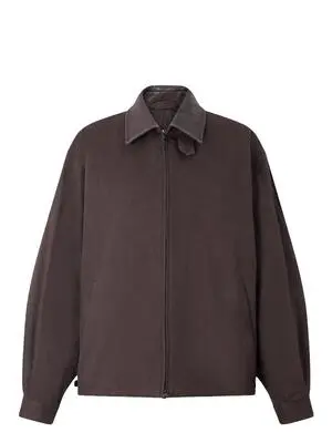 SSSTEIN Leather-trimmed Cotton Jacket - Brown