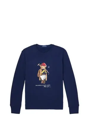 Polo Ralph Lauren Printed Cotton-blend Jersey Sweatshirt - Blue