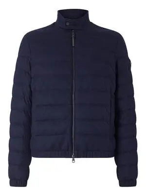 Moncler Luray Slim-fit Leather-trimmed Quilted Jersey Down Jacket - Blue
