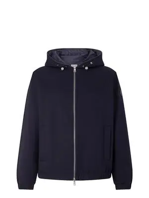 Moncler Cotton-blend Jersey Zip-up Hoodie - Blue