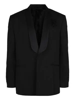 Givenchy Wool Jacket With Satin Shawl Lapel - Black