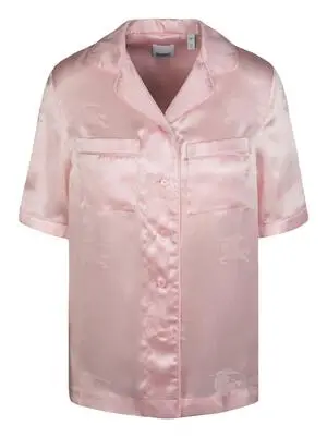 Burberry Ekd Jacquard Silk Shirt - Pink