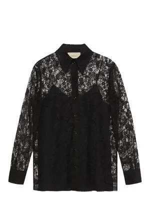 Gucci Lace Long-sleeve Shirt - Black