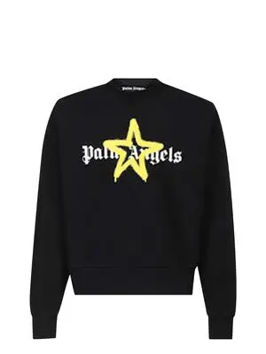 Palm Angels Spray Star Logo Sweatshirt - Black