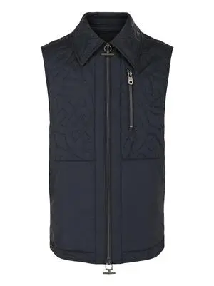 FERRAGAMO Gancini Monogram Quilted Vest - Blue