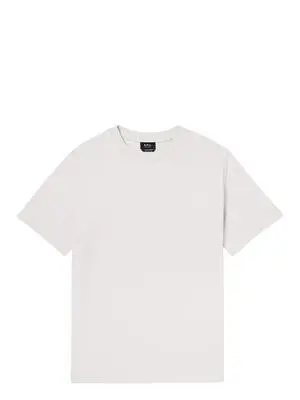 A.p.c. Logo-embroidered Cotton-jersey T-shirt - Neutrals