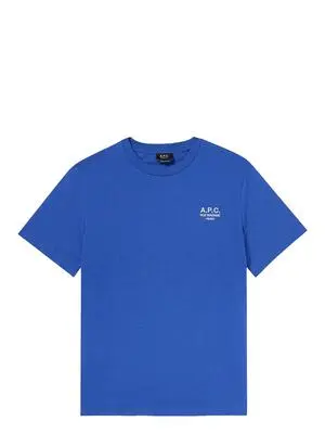 A.p.c. Logo-embroidered Cotton-jersey T-shirt - Blue