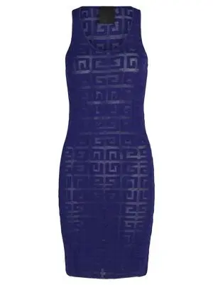 Givenchy 4g Monogram Jacquard Knit Tank Top Dress - Purple