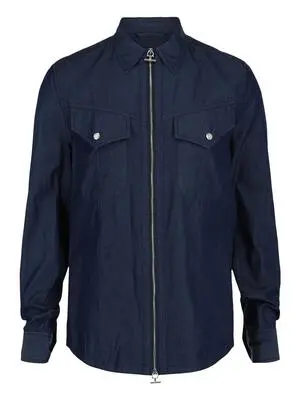 FERRAGAMO Denim Zip-up Shirt - Blue