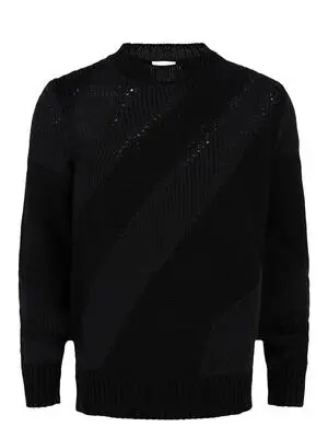 FERRAGAMO Textured Cable Knit Sweater - Black
