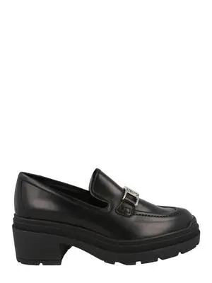 FERRAGAMO Ridley 40 Leather Loafer - Black