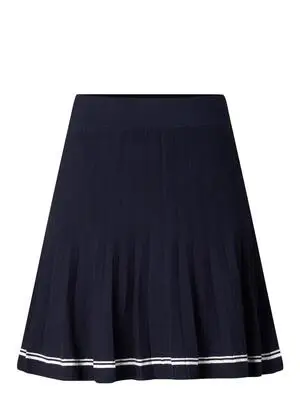Bogner Knitted Pleated Skirt - Navy Blue