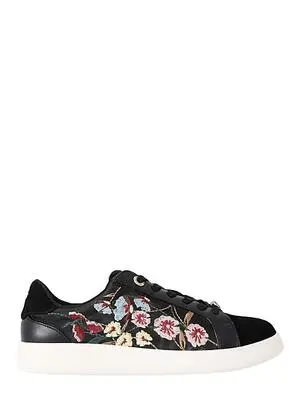 Kurt Geiger Eliza Embroidered Leather Trainers - Black/comb