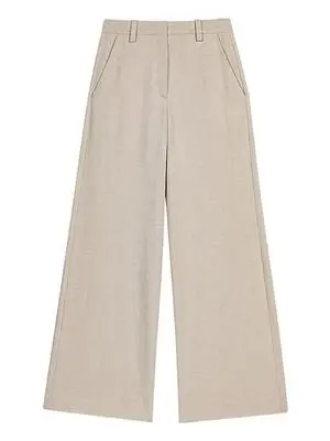 Maje Wide-leg High-rise Trousers - Beige