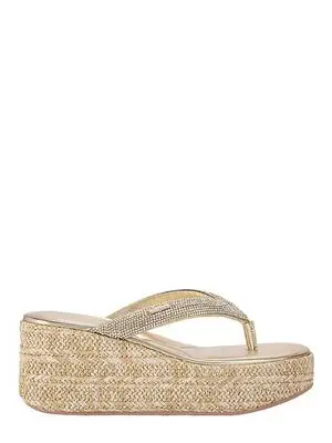 Carvela Riviera Woven Flatform Sandals - Gold
