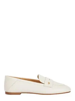 DUNE Leather Penny Loafers - White Leather
