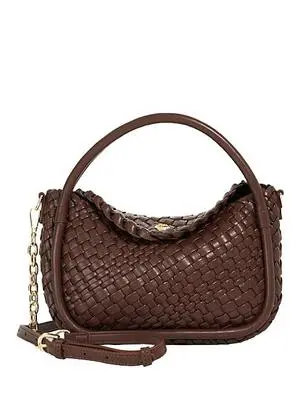 DUNE Mini Woven Faux-leather Grab Bag - Chocolate Synthetic