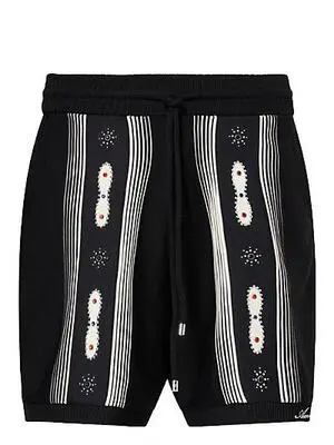 Amiri Studded Stripe Knitted Shorts - Black