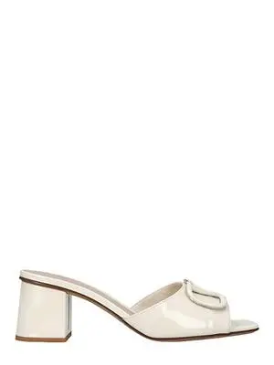 Valentino Garavani Vlogo Leather Heeled Mules - White
