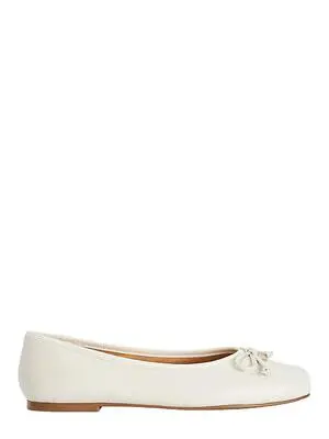 DUNE Harllowe Leather Ballet Flats - Ecru Leather