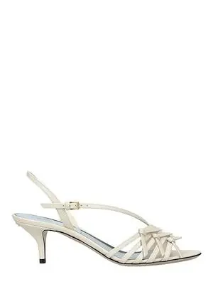 Valentino Garavani Nodine 55 Leather Heeled Sandals - Bone