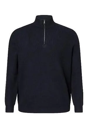 NOBL Quarter-zip Knitted Jumper - Navy