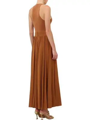 Zimmermann Gathered Midi Skirt - Camel