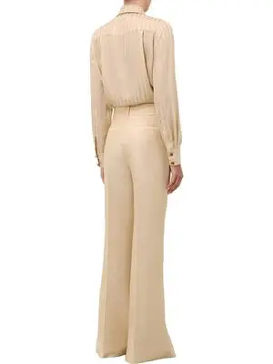 ZIMMERMANNWEAR Luna Wool Silk Flare Pant - Cream
