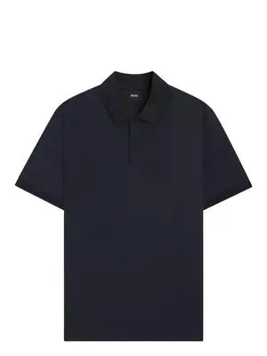 BOSS Buttoned Short-sleeve Polo Shirt - Blue