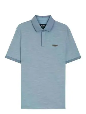 BOSS Striped-trim Polo Shirt - Blue