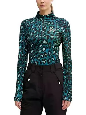 Emporio Armani Leopard-print Base Layer - Blue