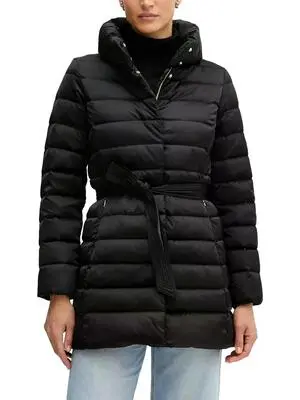 Geox Bettanie Belted Padded Coat - Black