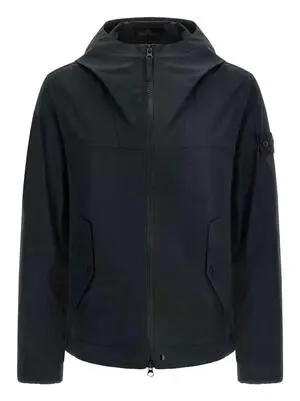 Stone Island Hooded Zip-up Jacket - Black