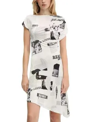Desigual Newspaper-print Dress - Black