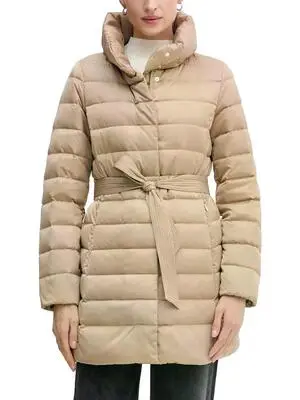 Geox Bettanie Quilted Belted Coat - Neutrals