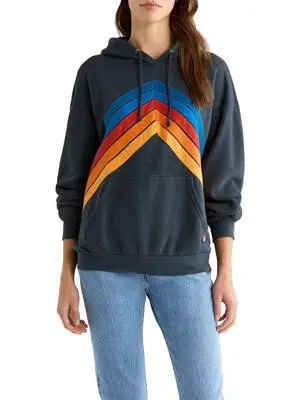 Aviator Nation Mountain Stitch Chevron Hoodie - Charcoal