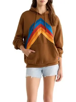 Aviator Nation Mountain Stitch Chevron Hoodie - Cinnamon