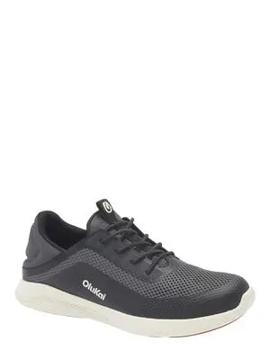 Olukai Kialoa Convertible Lace-up Waterproof Sneaker - Dark Shadow/lava Rock