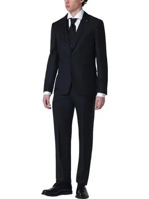 Tagliatore Single-breasted Navy Wool Suit - Blue