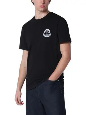 Moncler T-shirt With Logo Print - Black